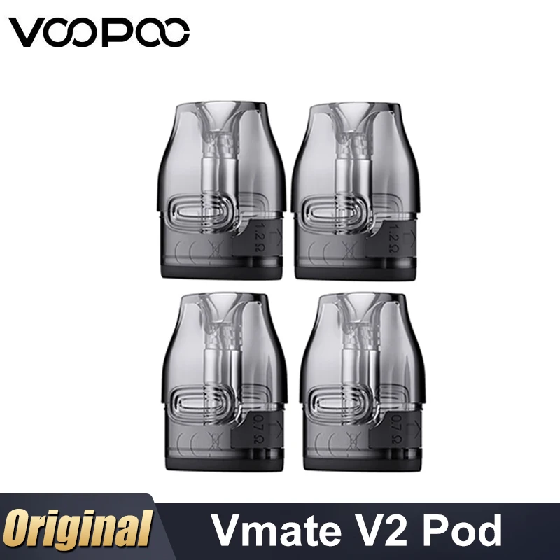 Original VOOPOO V2 Vmate Pod Cartridge 3ML Mesh Coil 0.7ohm 1.2ohm for ...