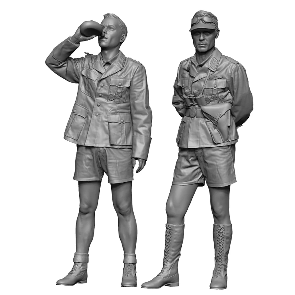 1/35 WWII Dak Officer set, Resin Model figure soldier, Military themes ...