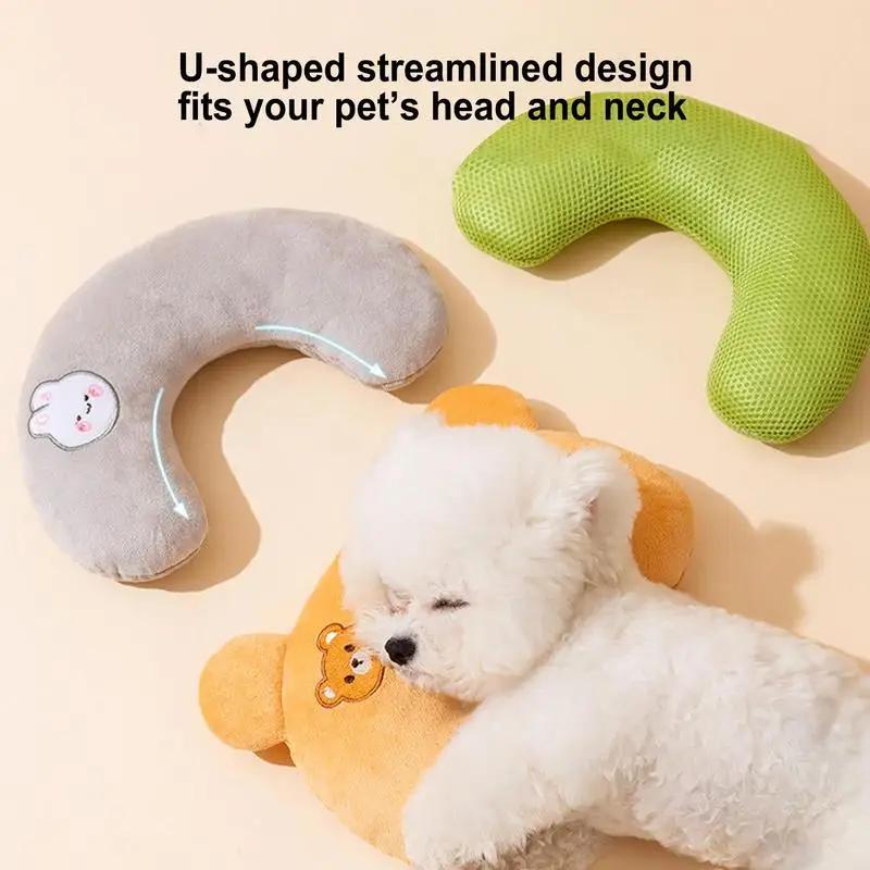 Small Pillow for Pet Cats Dogs Sleeping Mat Neck Guard U-shaped Pillow ...