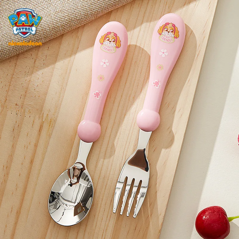 Genuine-PAW-Patrol-Cartoon-Kids-Spoon-Fork-Set-Dessert-CHASE-SKYE-Baby ...