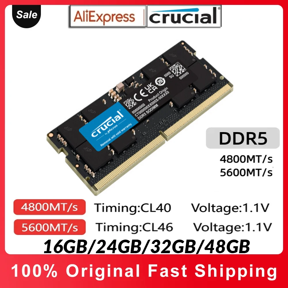 Crucial-DDR5-Memory-Stick-4800MHz-5600MHz-16GB-32GB-24GB-48GB-CL46 ...
