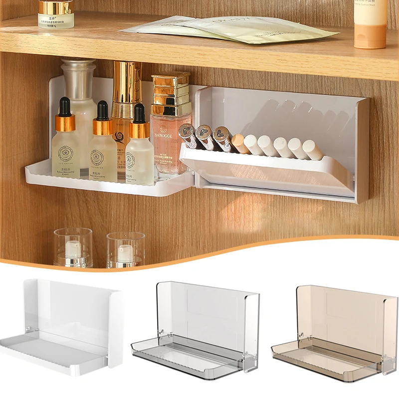 Cosmetics-Storage-Rack-Foldable-Wall-Mounted-Punch-Free-Dressing-Table ...