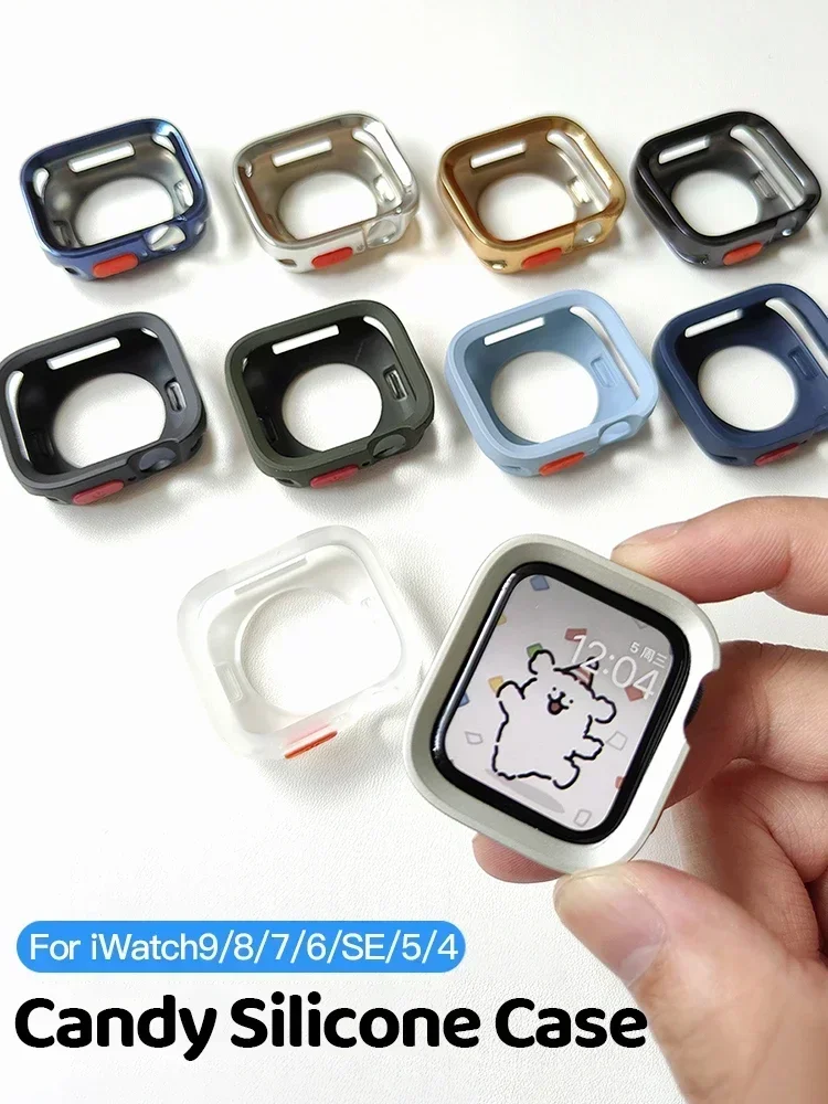 Candy-Soft-Silicone-Cover-for-Apple-Watch-Case-45mm-41mm-44mm-40mm ...