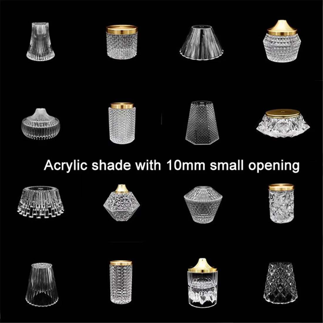Clear 10mm small opening Acrylic Lamp Shade Replacement, 1cm hole ...