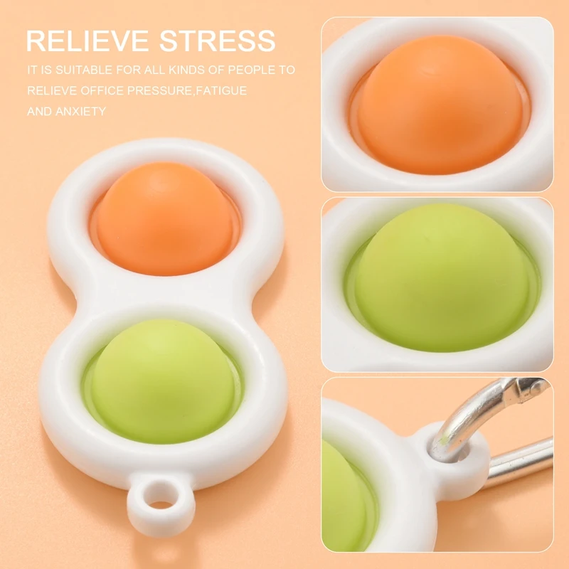5 Pack Simple Dimple Fidget Toys,Keychain Stress Reliever Toy For ...