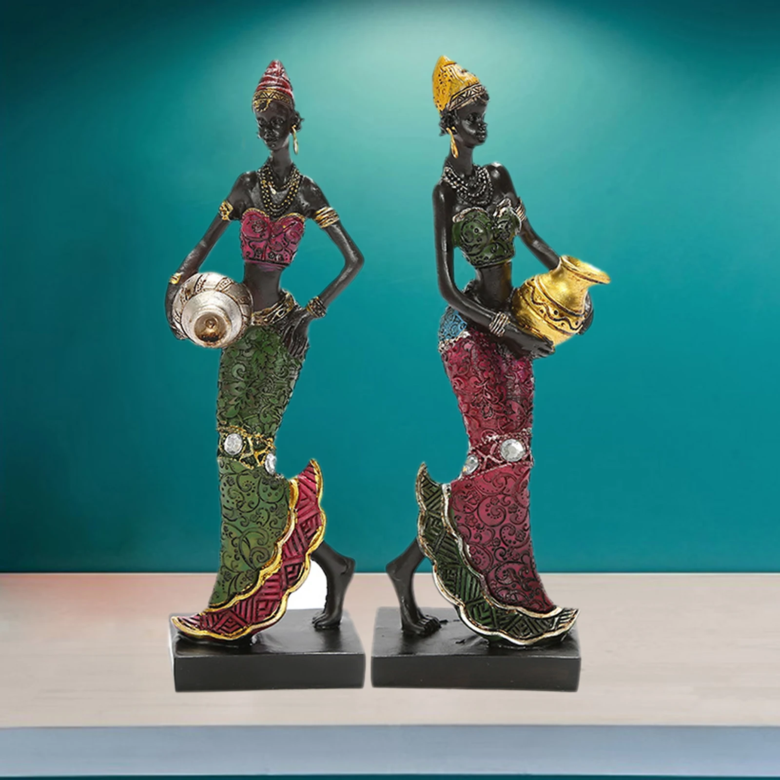 African-Dancing-Women-Miniatures-Figures-Tribal-Lady-Statue-Sculpture ...