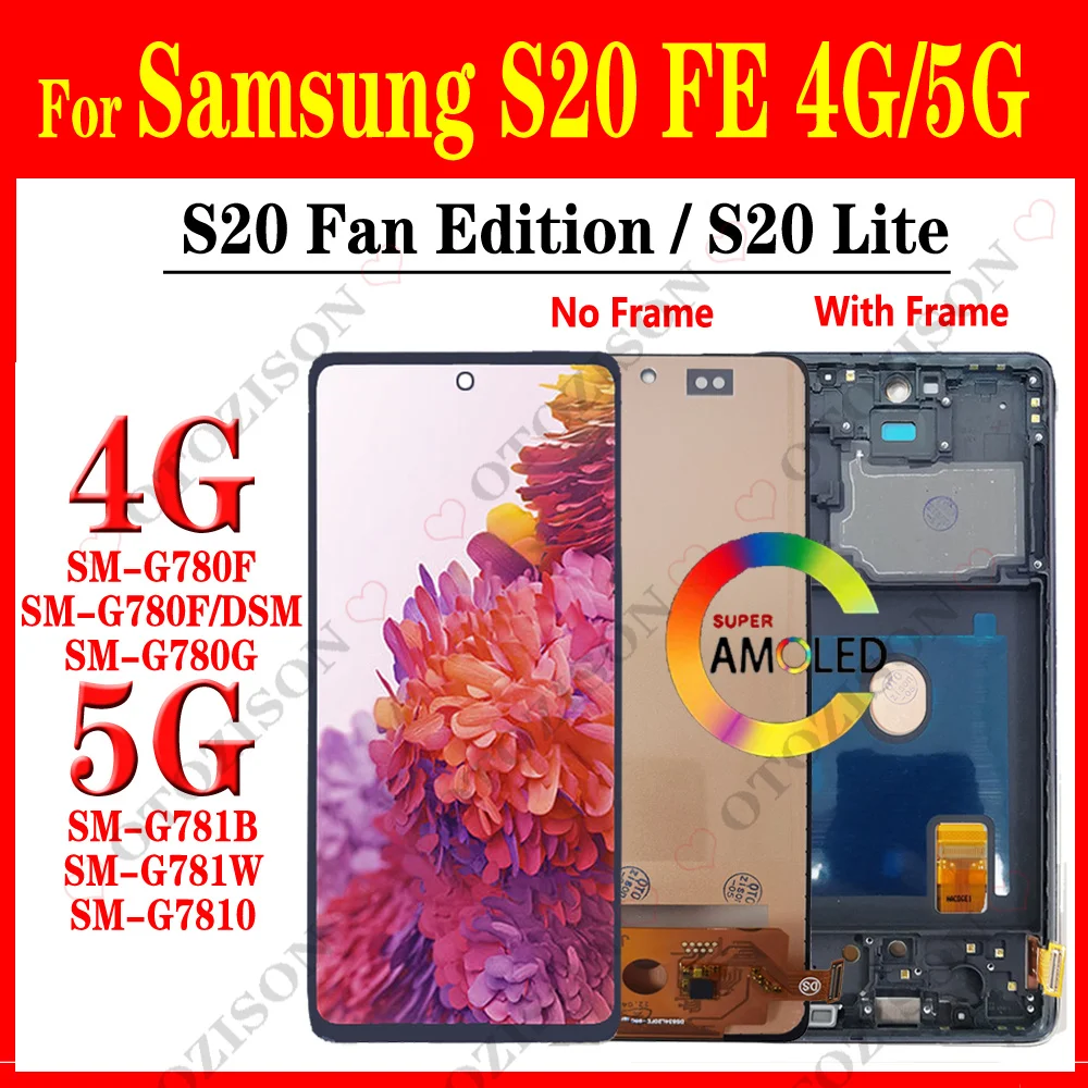 AMOLED LCD 디스플레이 터치 디지타이저 어셈블리, 삼성 Samsung Galaxy S20 FE 5G SM-G781B SM ...