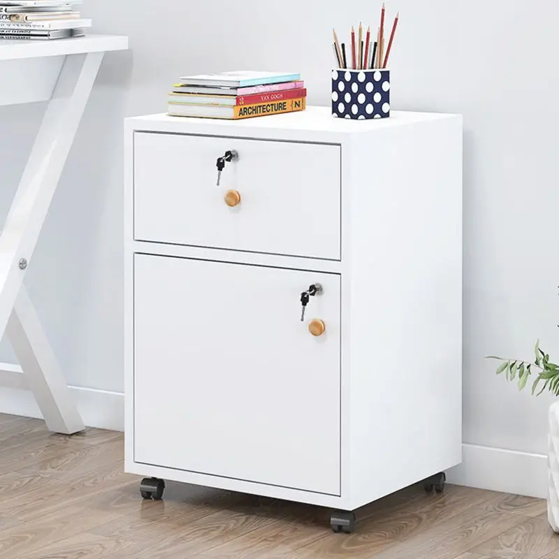 Movable-Office-Filing-Cabinet-Wooden-Small-Drawer-Cabinet-with-Lock-Low ...