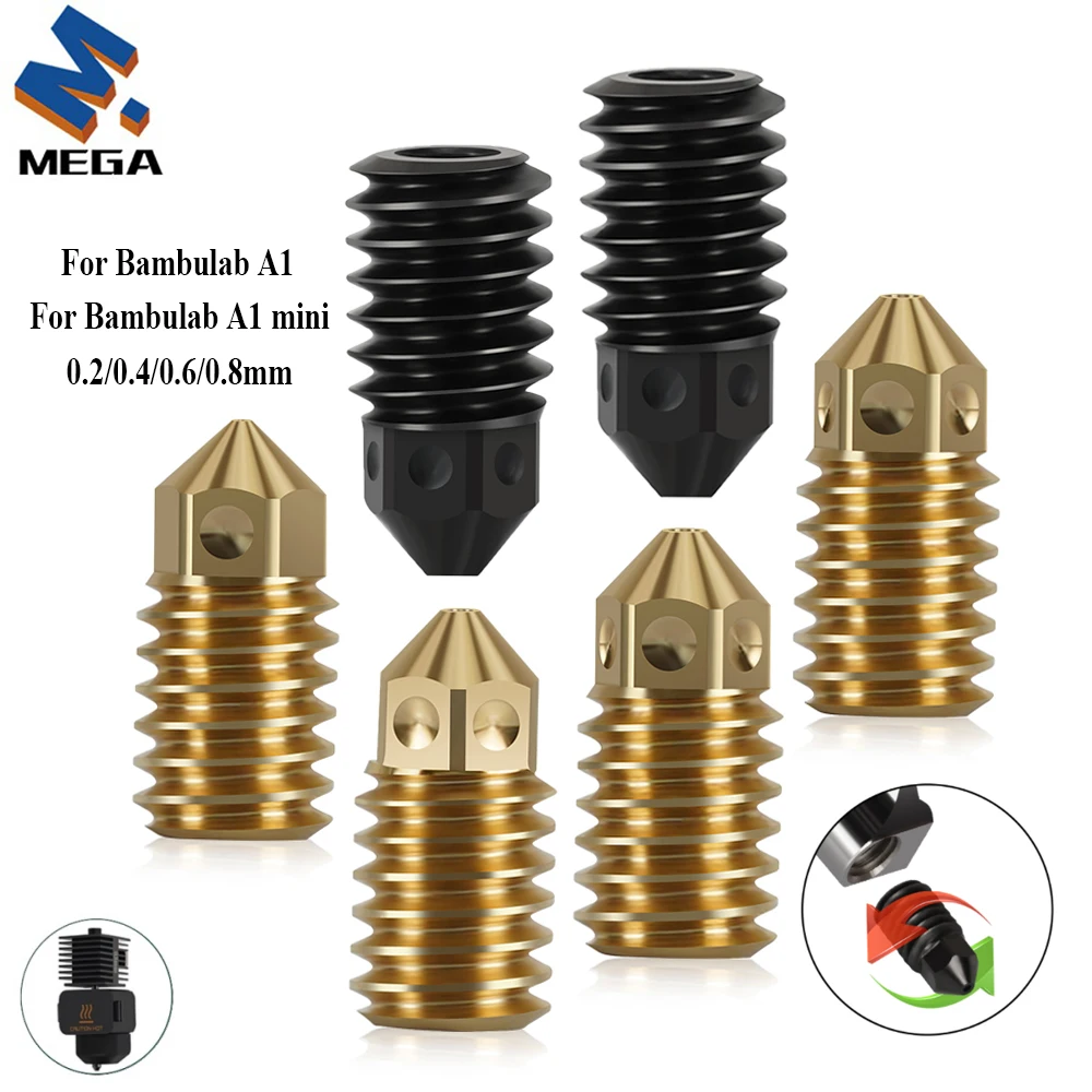 Nozzles-For-Bambu-Lab-A1-Bambu-Lab-A1-Mini-hotend-Brass-Hardened-Steel ...