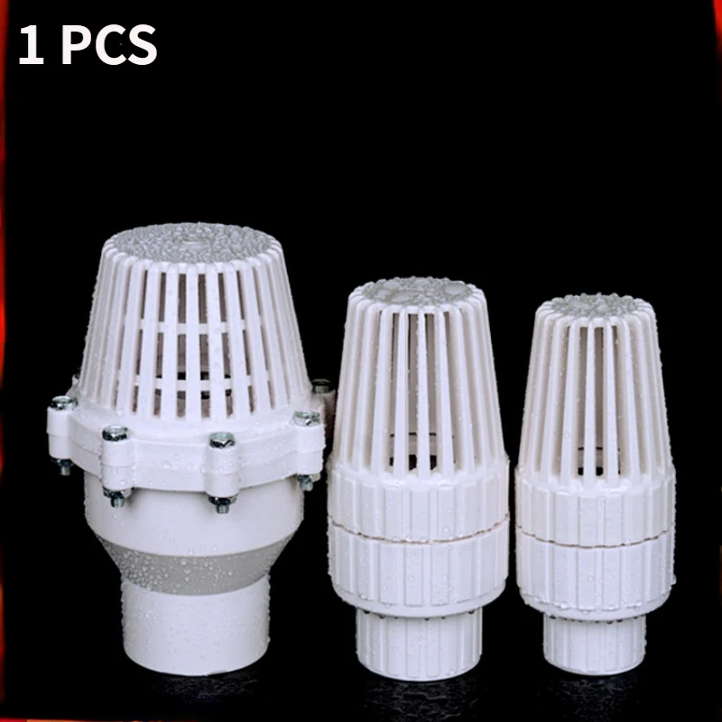 plastic-PVC-bottom-check-valve-ID32-160mm-foot-valve-and-filter-water ...