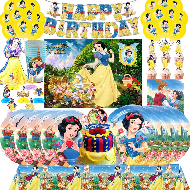 Disney-Princess-Blancanieves-suministros-de-decoraci-n-para-fiesta-de-cumplea-os-juego-de ...