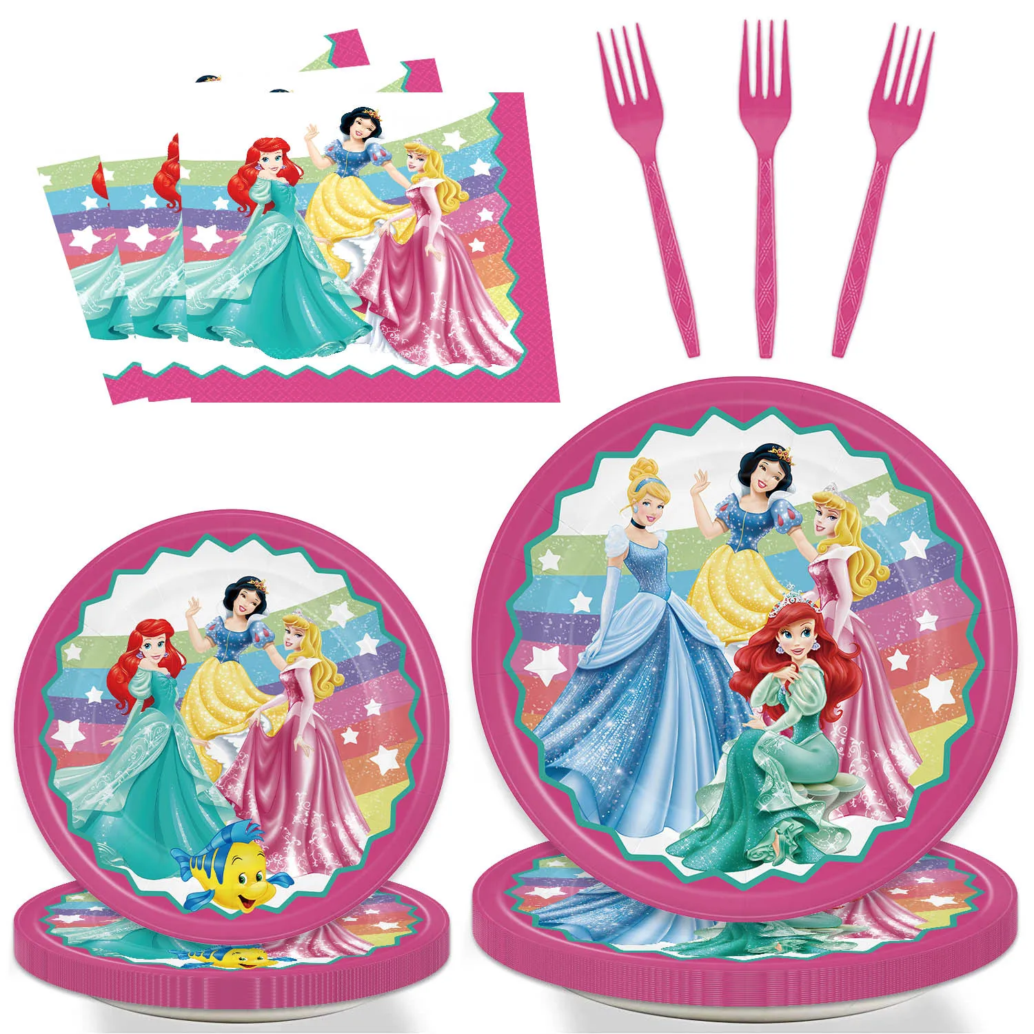 Disney anime figure princess party decoration tableware Cinderella ...