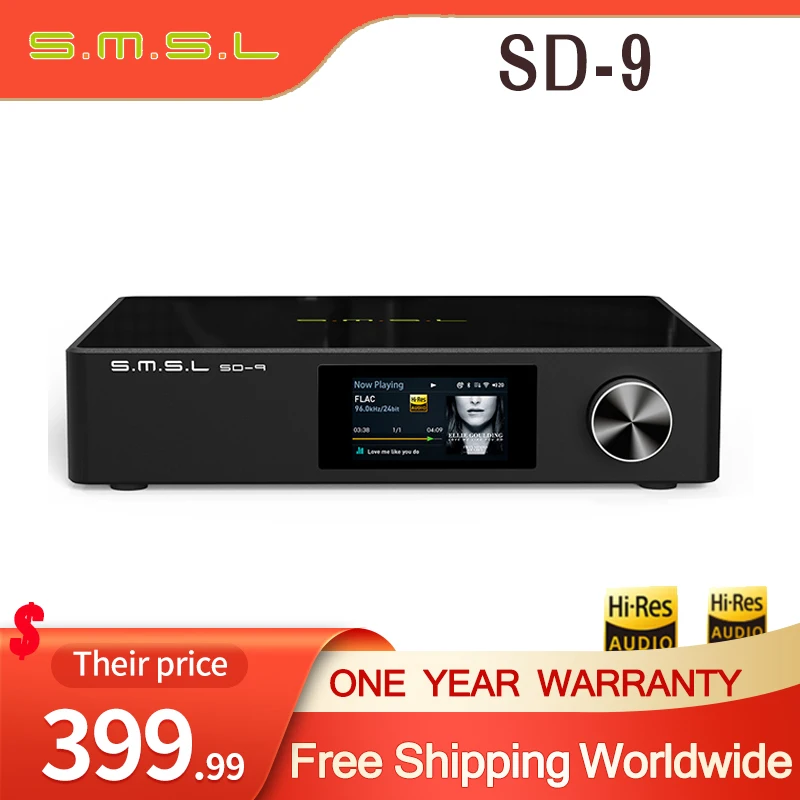 SMSL SD 9 MQA 하이파이 네트워크 음악 플레이어, SD9 지원, DSD, WAV APE,FLAC AIFF, MP3 ...
