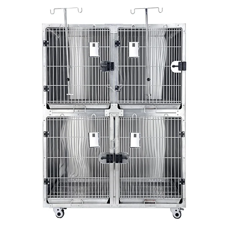Veterinary-Recovery-Cage-Clinic-Veterinary-Heavy-Duty-Stainless-Steel ...