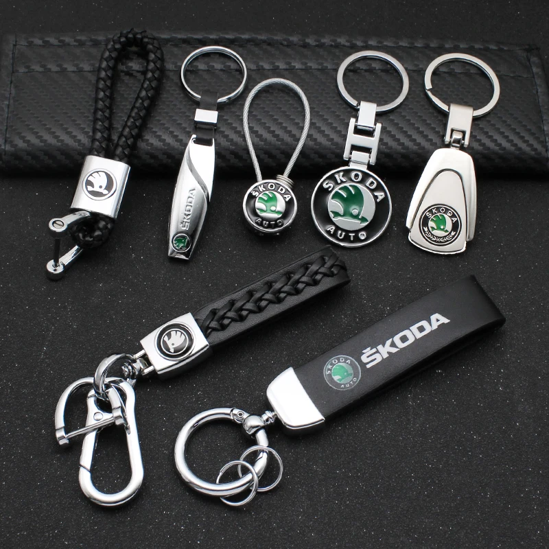 1Pcs-Car-Accessories-Keychain-Metal-KeyRing-Key-Chain-Ring-For-Skoda ...