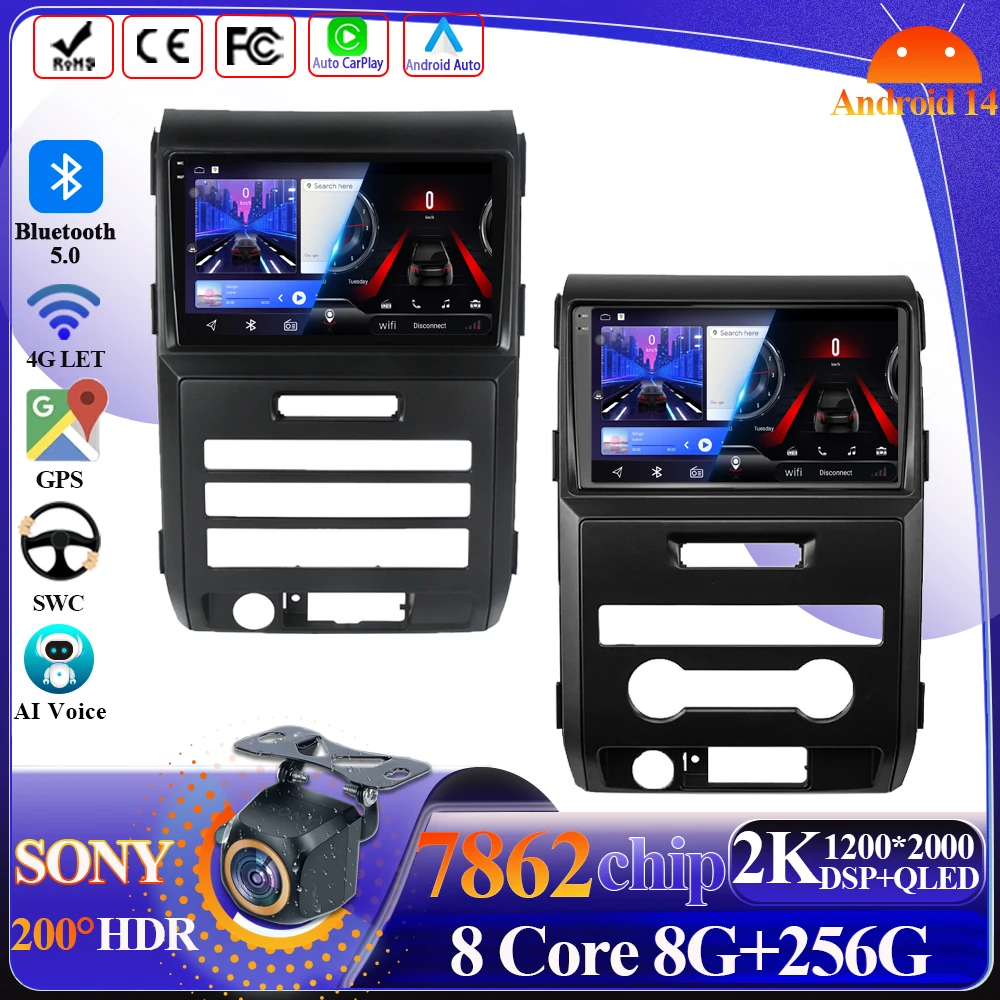 Android-14-Wireless-CarPlay-For-Ford-F150-P415-Raptor-AT-MT-2008-2014 ...