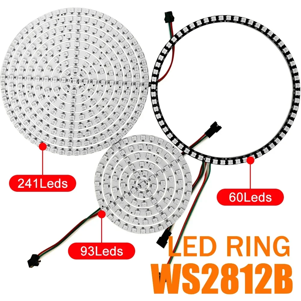 DC5V WS2812B LED Pixel Ring 60/93/241Leds WS2812 RGB Round Modules ...