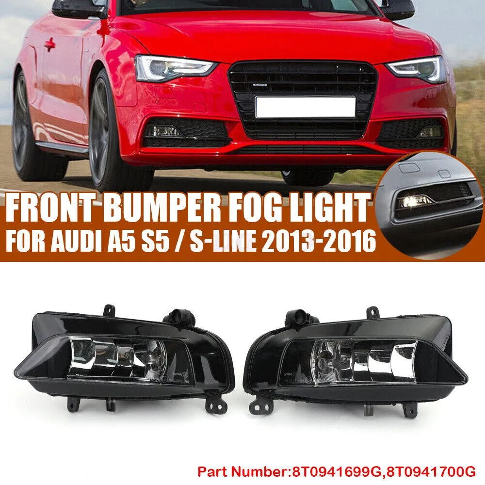 Left-Right-Car-Front-Light-Halogen-Fog-Lamp-Clear-Whit-Bulds-For-AUDI ...