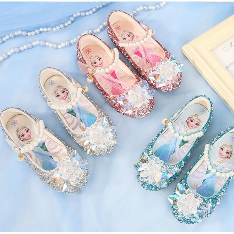 Disney-Girl-s-Shoes-Frozen-Elsa-Princess-Soft-Sole-Shoes-Summer-Crystal ...