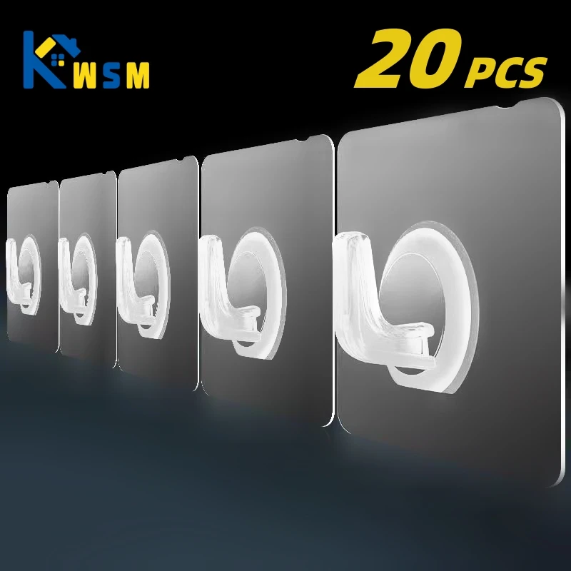 6-10-20-PCS-Clear-Hook-Sticks-Non-Punching-Strong-Sticky-Hooks-No-Trace ...