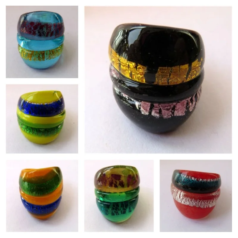 New-Murano-Glass-Rings-For-Women-Handmade-Irregular-Style-Finger-Rings ...