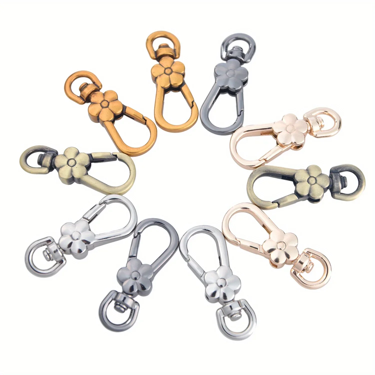 5pcs-Handbags-Clasps-Handle-Flower-Lobster-Metal-Clasps-Swivel-Trigger ...