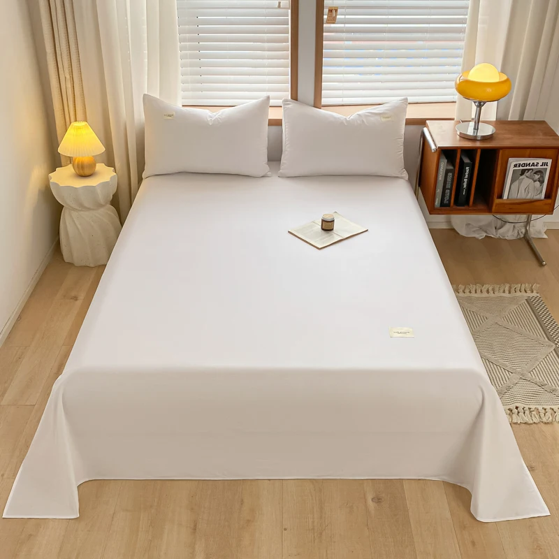 Solid-Color-Bed-Sheets-100-Cotton-Flat-Sheet-Adults-Kids-Bed-Linen ...