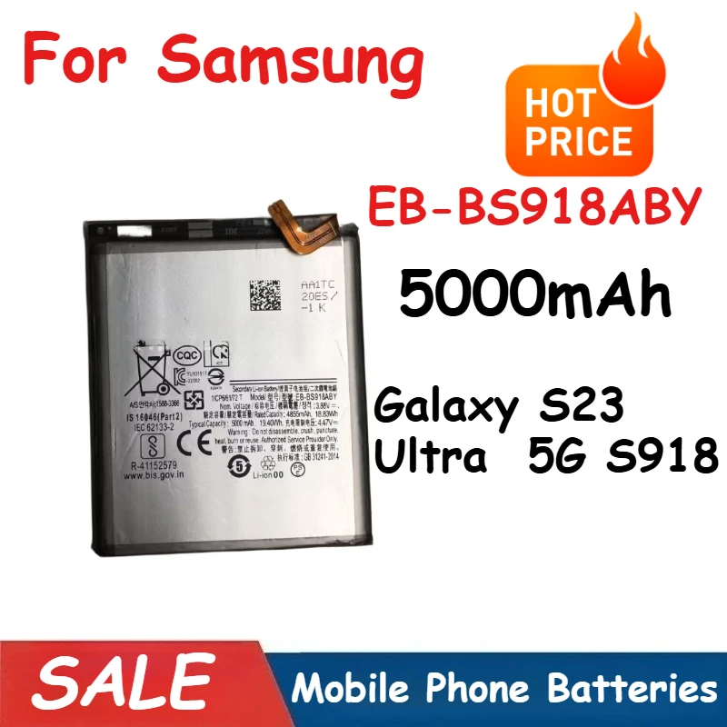 5000mAh EB-BS918ABY New Battery For Samsung Galaxy S23 Ultra 5G S918 ...