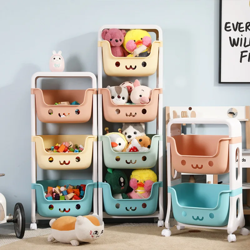 Kids Toys Organizer 2/3 Tiers Multifunction Storage Rack Holder Plastic ...
