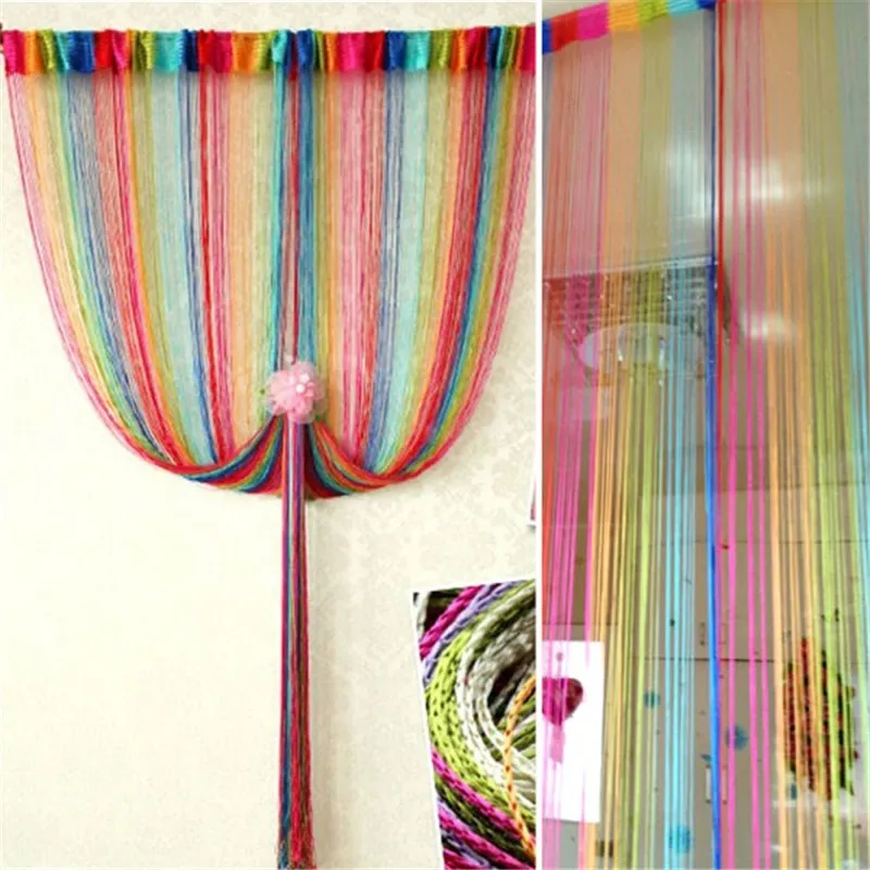 200-100cm-Colorful-Thread-Curtains-Screen-Ribbon-String-Divider-Blind ...