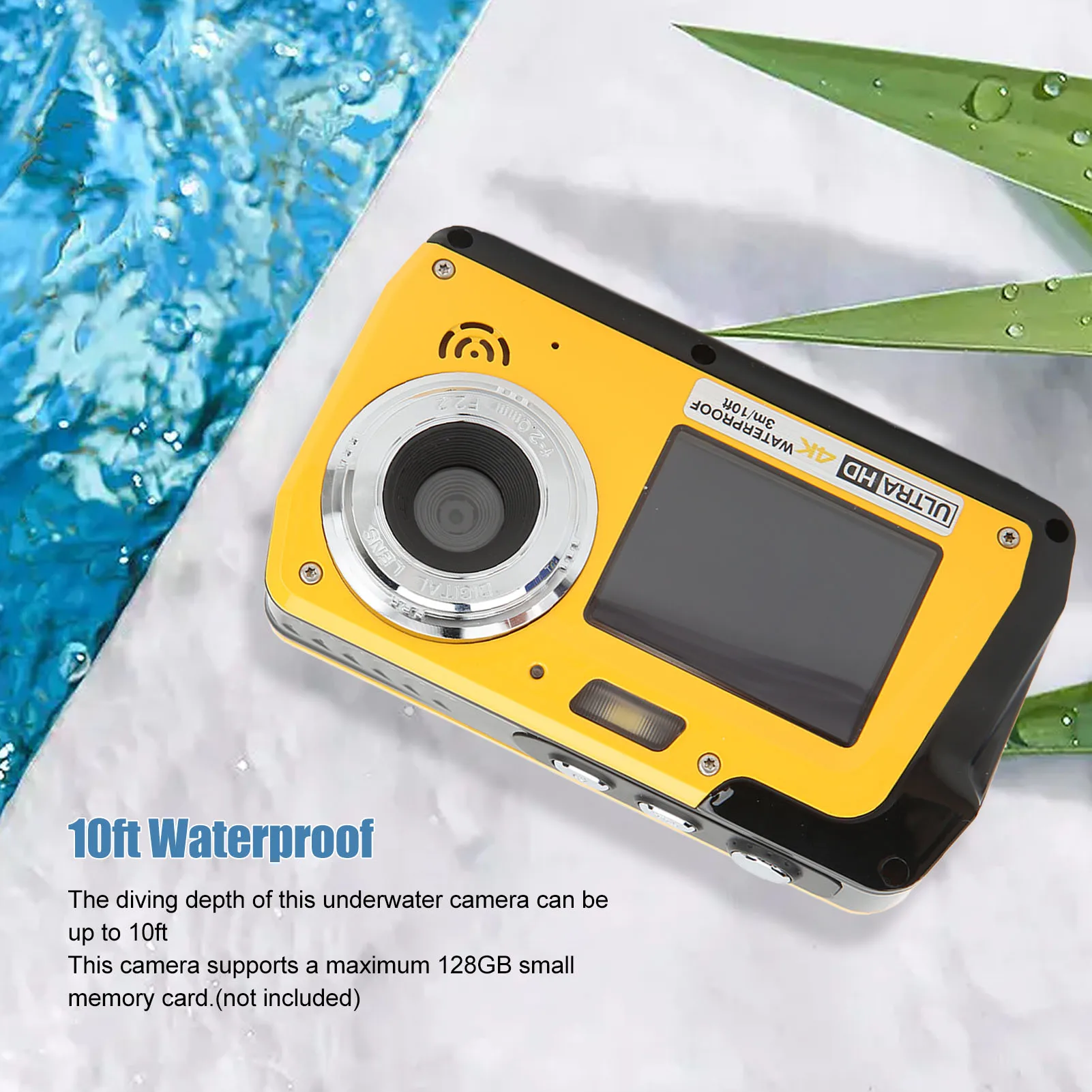 4K-56MP-Dual-Screen-Digital-Camera-18X-Digital-Zoom-10ft-Waterproof ...