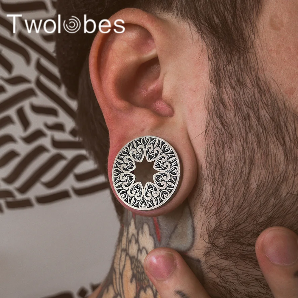 Twolobes-2PCS-Vintage-Daily-Ear-Gauges-316-Stainless-Steel-Tunnels ...