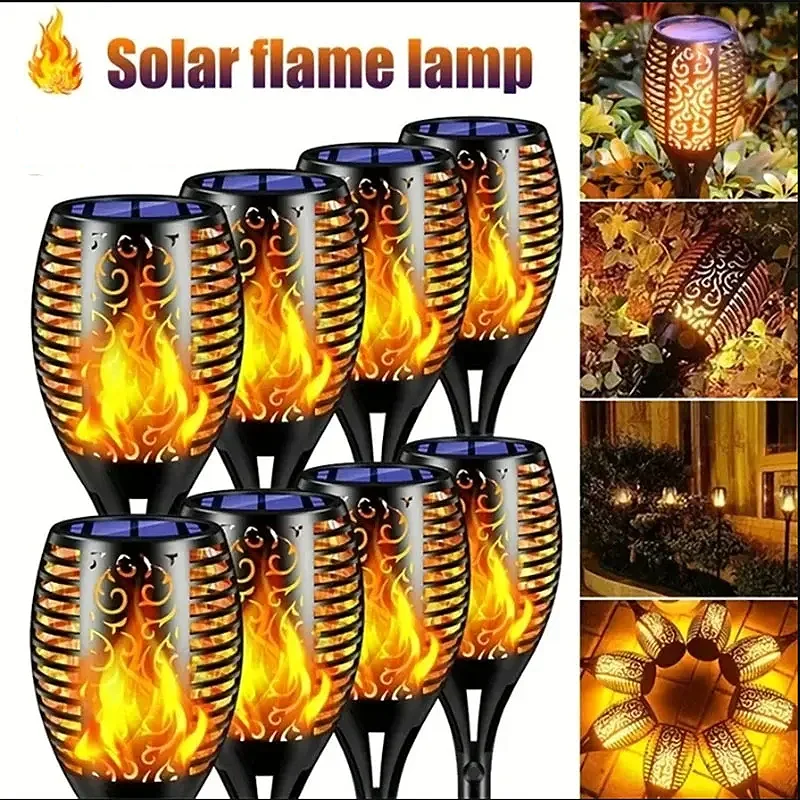 1-2-4-8-12pcs-12-Led-Solar-Simulation-Flame-Lamps-Waterproof-Garden ...