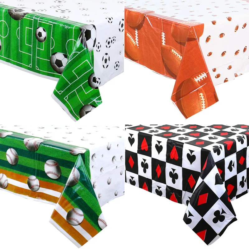 Disposable-Tablecloth-Playing-Cards-Casino-Party-Football-Baseball ...