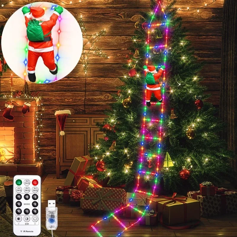 Santa-Claus-Climbing-Ladder-Light-3Meters-Christmas-Decor-String-Lamp ...
