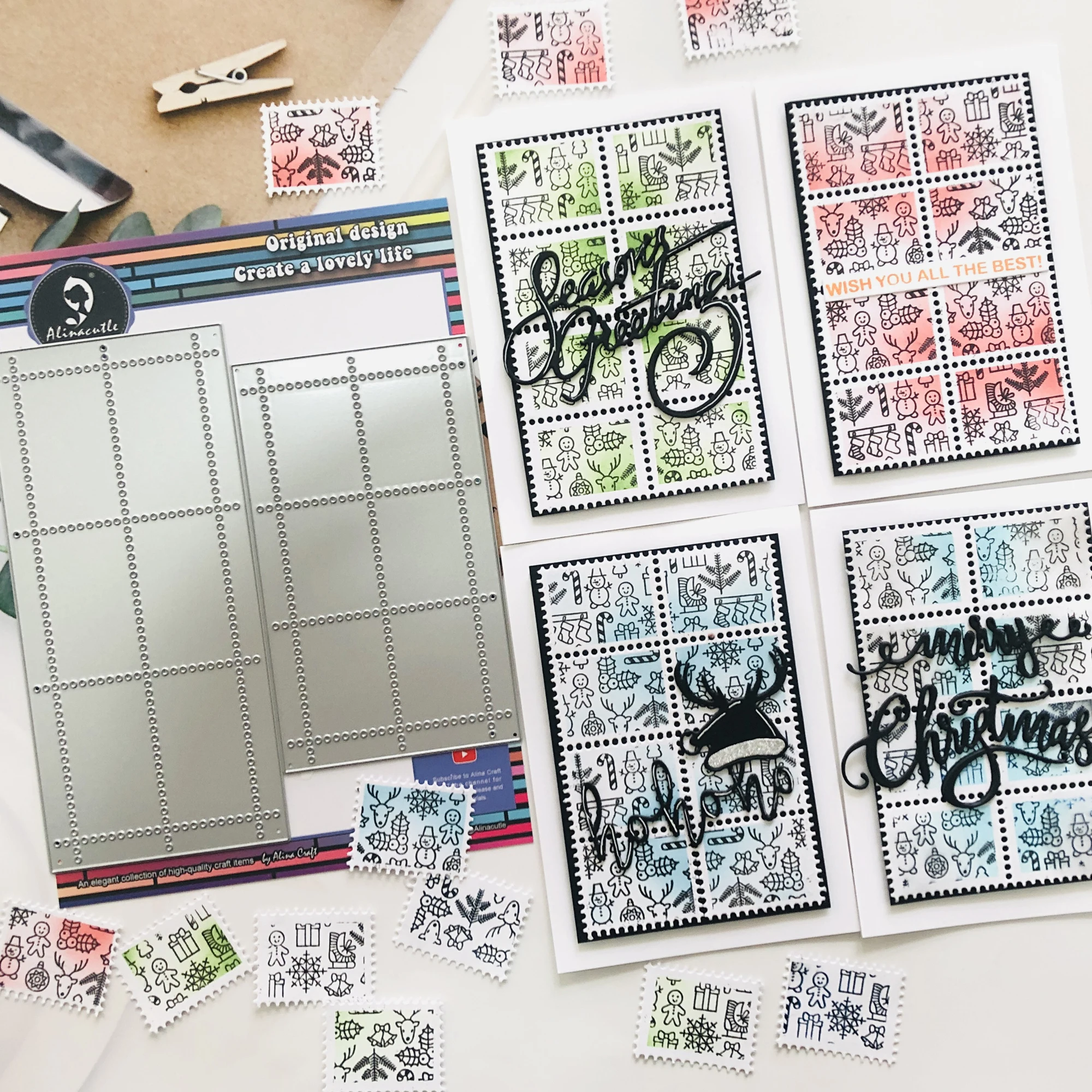 Metal Cutting Die Postage Stamps | Scrapbooking Dies Frame Stamp - 2pc ...