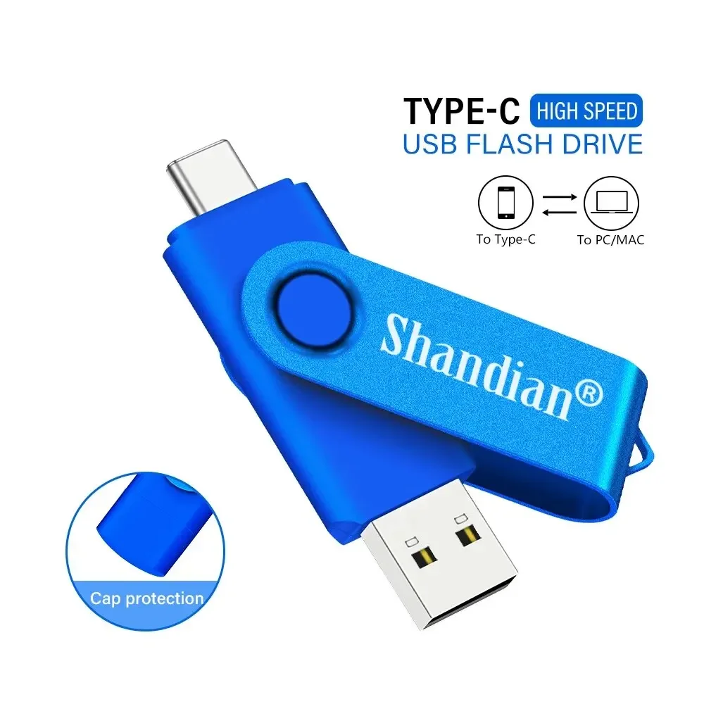 TYPE-C-USB-Flash-Drive-64GB-High-Speed-Pen-Drive-32GB-Rotatable-Memory ...