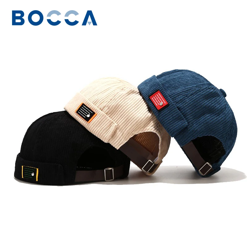 Bocca-Corduroy-Beanie-Brimless-Docker-Hat-Cap-Without-Visor-Unisex ...