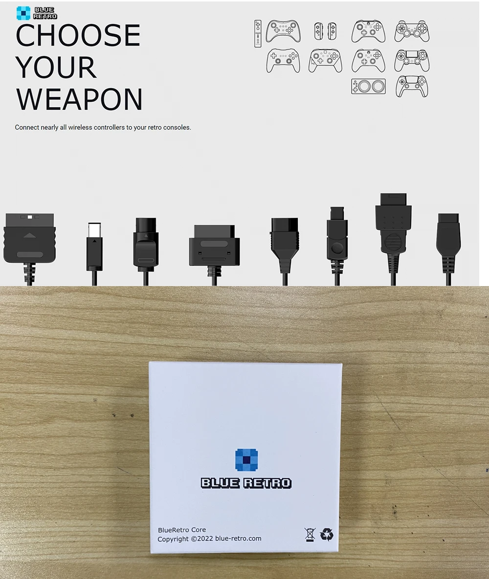 BlueRetro Wireless Game Controller Converter Adapter Core Cable For PS1 ...