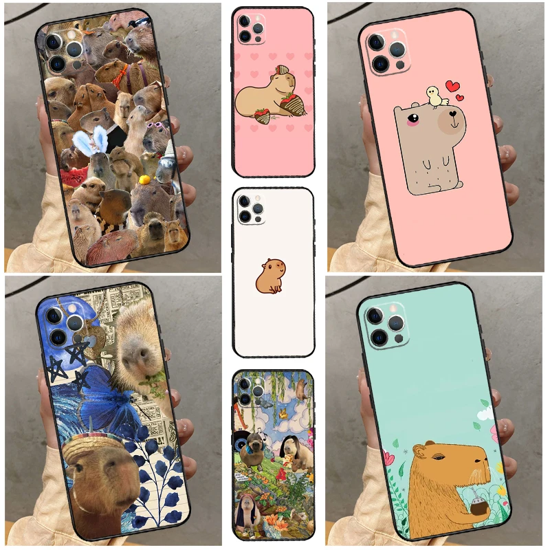 Capybara Case For iPhone 14 Pro Max 11 13 12 Mini X XR XS 7 8 Plus SE ...