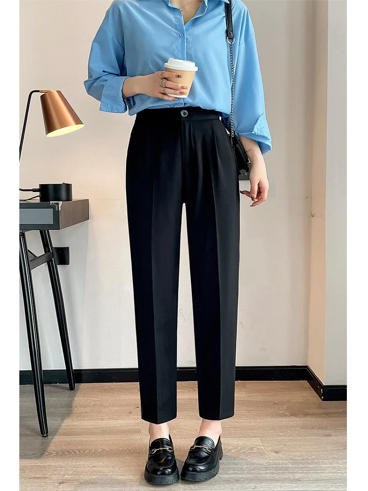 Pencil Pants Women Spring Summer Women Casual Formal Pants High Waist Korean Fashion Office Lady Elegant Black Harem Suits Pants AliExpress