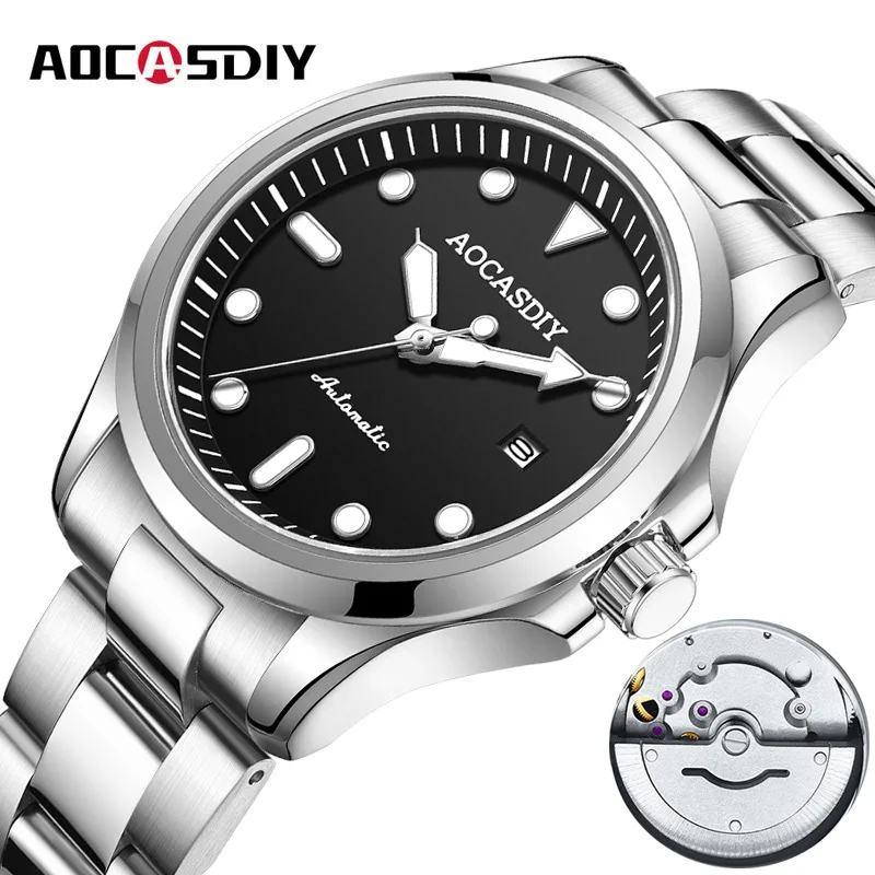 AOCASDIY Fashion Business TransParent AutoMatic Mechanical Ultra-thin ...