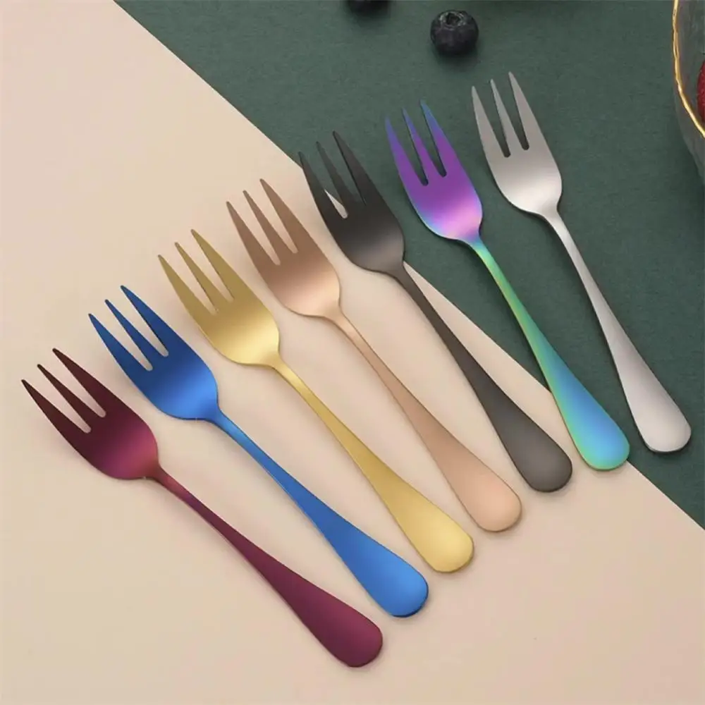 Pieces-Gold-Fruit-Fork-Stainless-Steel-Coffee-Tea-Fork-Set-Ice-Cream ...