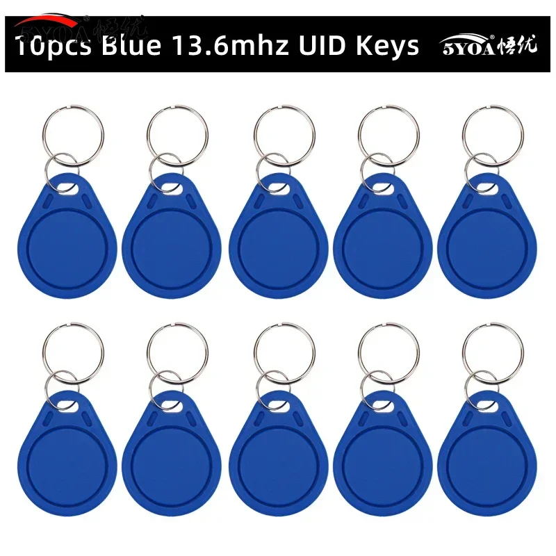 5YOA 10PCS 13.56Mhz RFID UID Token Copy Keykobs Changeable Attendance ...