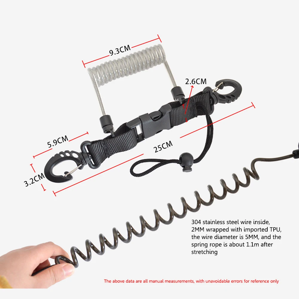 Scuba Diving Snappy Coil springs TPU Cameras Console Lanyard - Easy ...