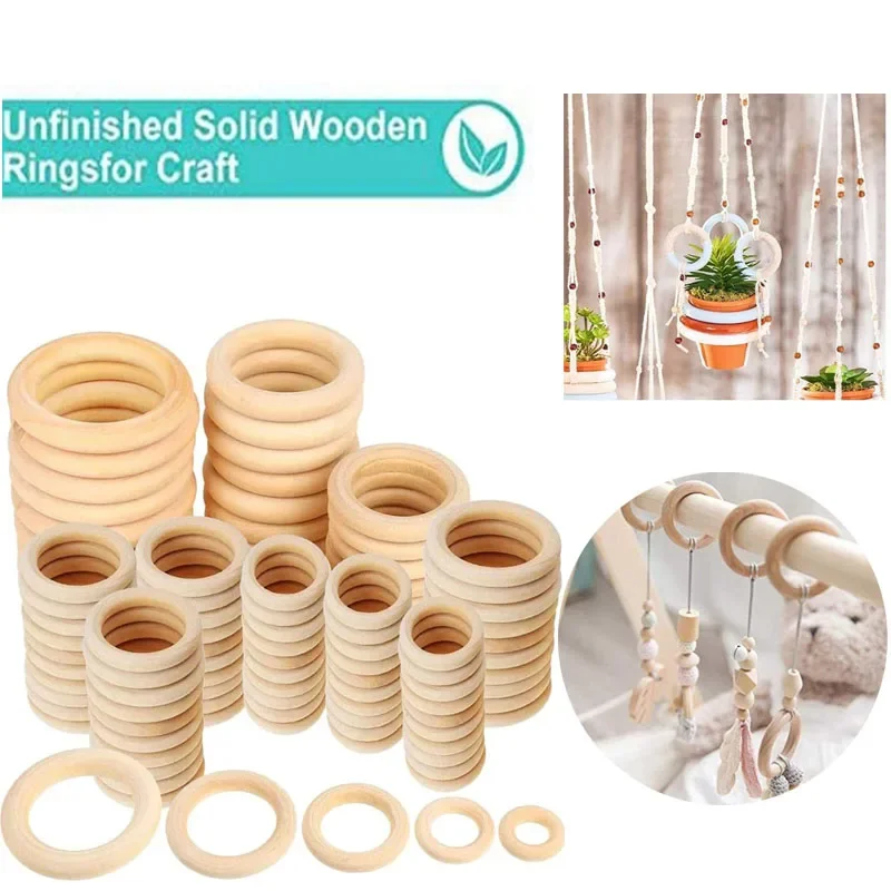 Circular-Natural-Wood-Ring-Solid-Wooden-Home-Decoration-DIY-Crafts ...