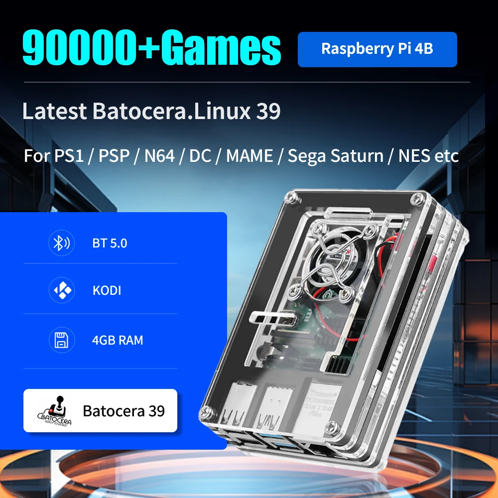Raspberry-Pi-4-Model-B-4G-RAM-Retro-Video-Game-Console-Latest-Batocera ...