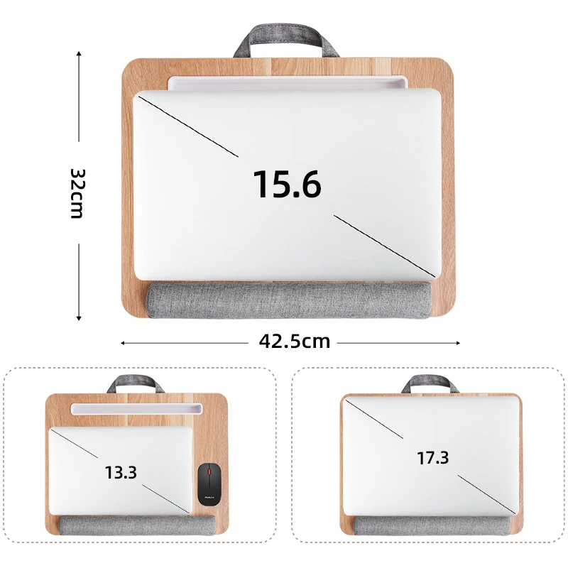 17 인치 미만의 노트북과 호환되는 Mumucc 레저 데스크, 소파 작업에 적합, 편리한 손잡이 사무용 - 티몬