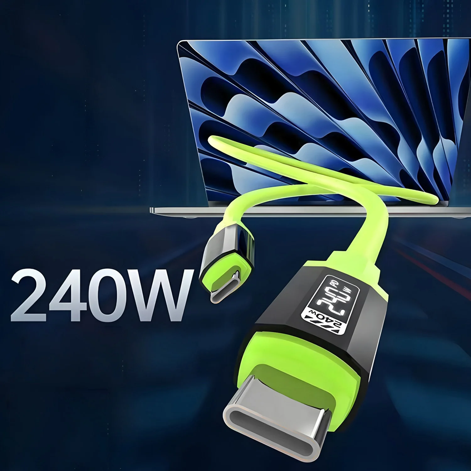 PD 240W Type C to Type C No Digital Display Cable Silicone Fast ...