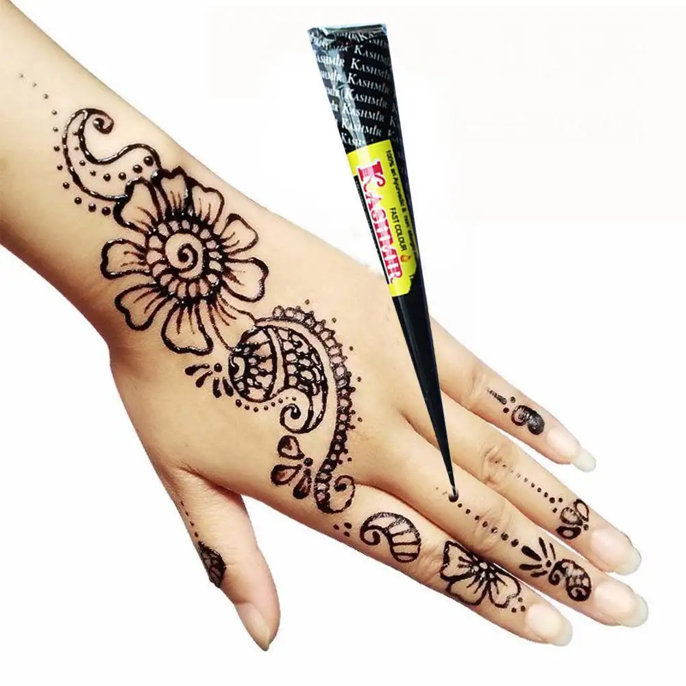 Black-Waterproof-Body-Paint-Indian-Henna-Paste-Temporary-Tattoo-Hena-Art-Cream-Cone-For-Stencil ...